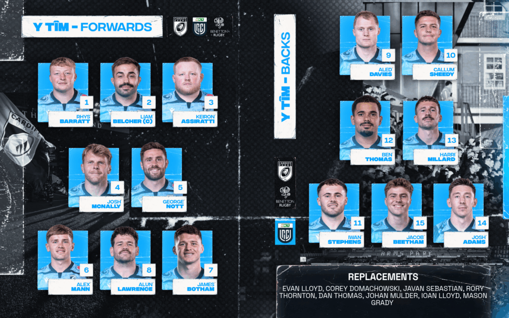 Cardiff change 12 for Benetton visit - Cardiff Rugby